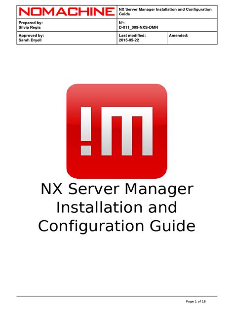 Nx Server Manager Installation And Configuration Guide Pdf World