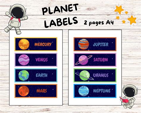 Planet Labels For Classroom Etsy