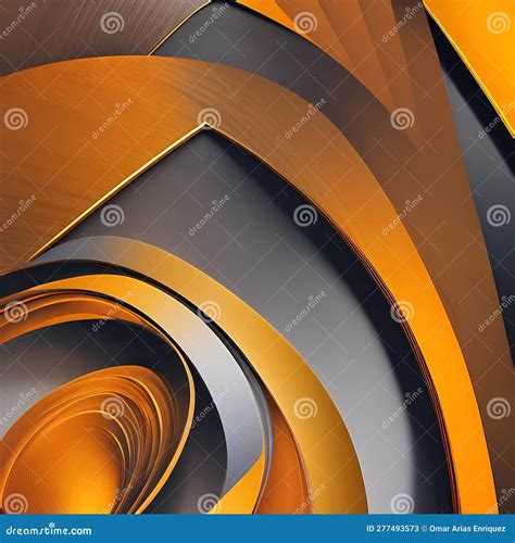 An Abstract Design With Interlocking Polygons In Shades Of Orange And
