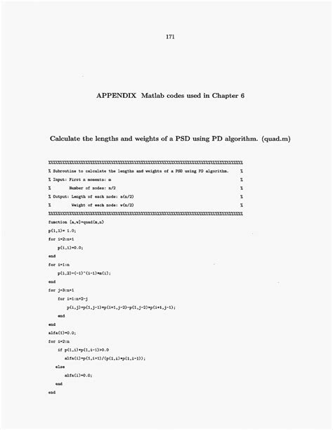 171 Appendix Matlab Codes