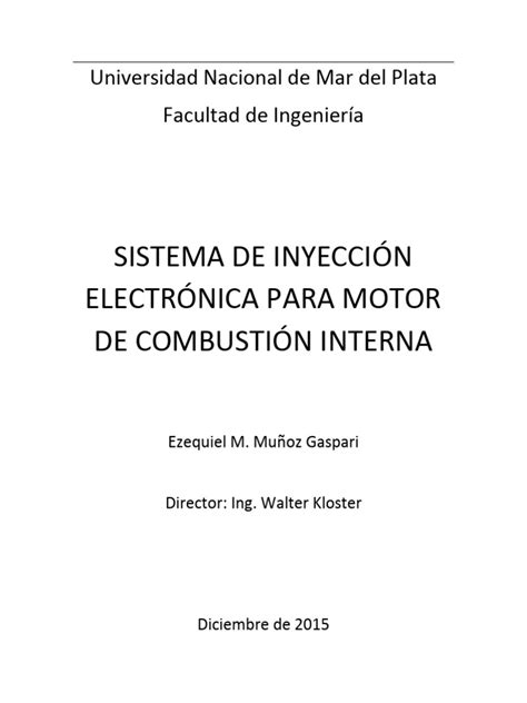 Sistema De Inyeccion Electronica Para Mo Pdf Motor De Combustión Interna Inyección De