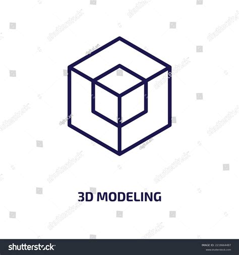 3d Modeling Icon General Collection Thin Stock Vector Royalty Free 2218664487 Shutterstock