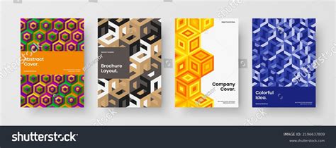 Premium Geometric Pattern Flyer Template Bundle Stock Vector Royalty Free 2196637809