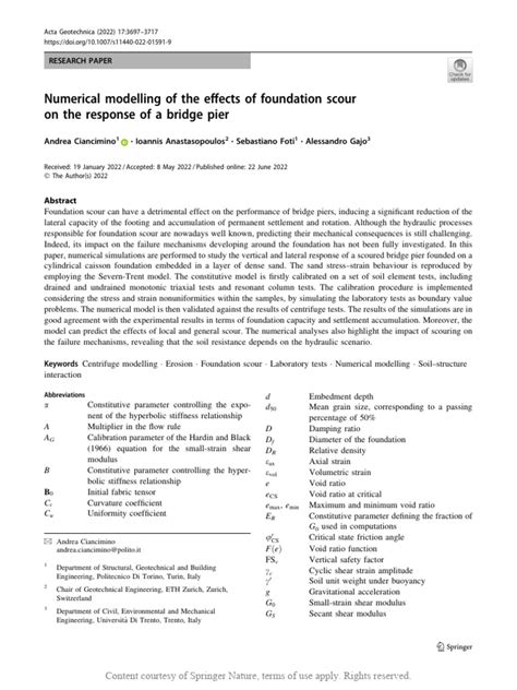 Numerical Modelling Of The Effects Of Foundation S Pdf