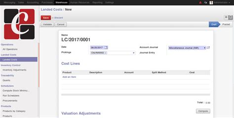 How To Configure Landed Cost In Odoo