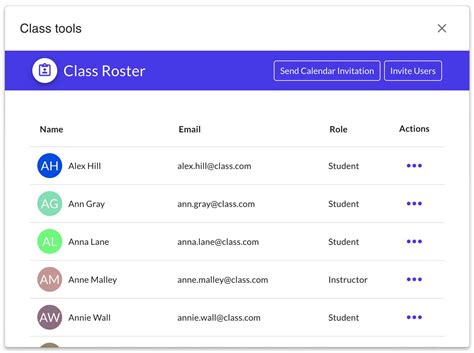 Managing Users In The Class Rosterroll