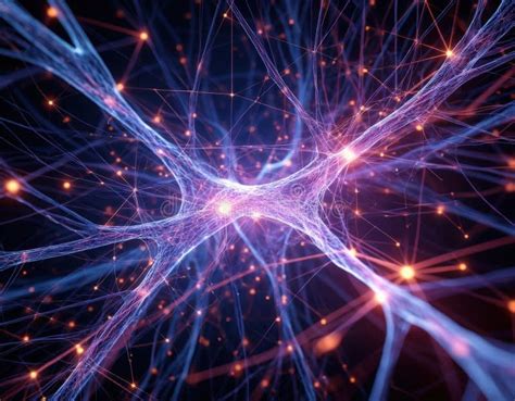Abstract Network Of Neural Connections Illuminated By Pulses Of Light Stock Image Image Of