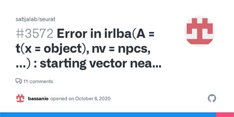 Error In Irlba A T X Object Nv Npcs Starting Vector Near The Null Space