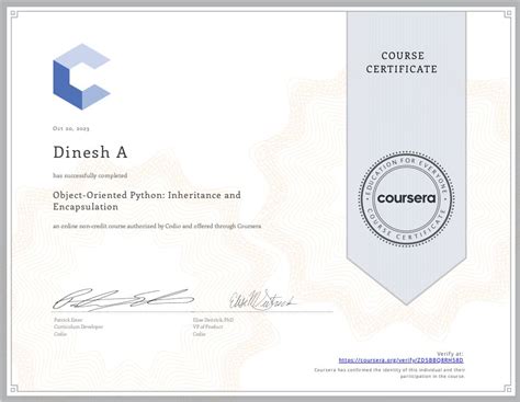 Dinesh A On Linkedin Im Glad To Share My Certification In Python