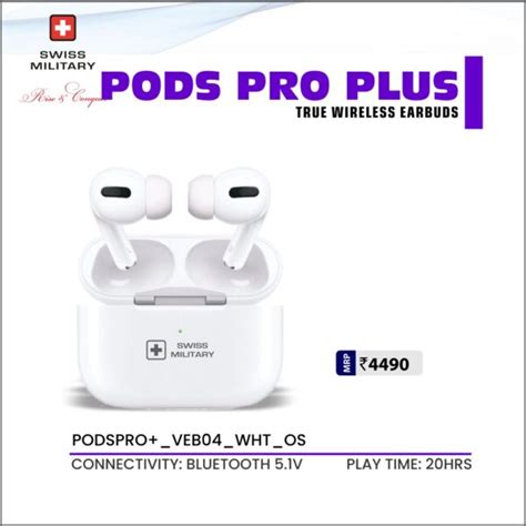 Swiss Military Pods Pro XXX PRO True Wireless Earbuds Newgenn India