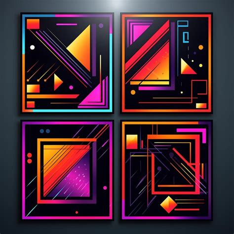 Premium Photo A Abstract Geometric Frame Design Angular Shapes And Bold Colo 2d Clipart Tshirt