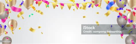 풍선 일러스트와 함께 인사말 카드와 포스터에 대 한 행복 한 생일 타이포 그래피 벡터 디자인 공휴일에 대한 스톡 벡터 아트 및 기타 이미지 Istock
