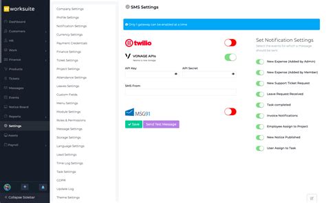 Sms Module For Worksuite Crm By Ajay138 Codecanyon