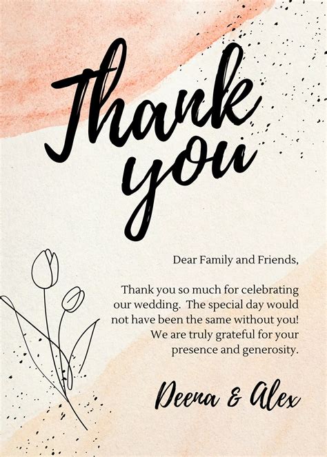 Editable Thank You Card Printable Editable Thank You Card Canva