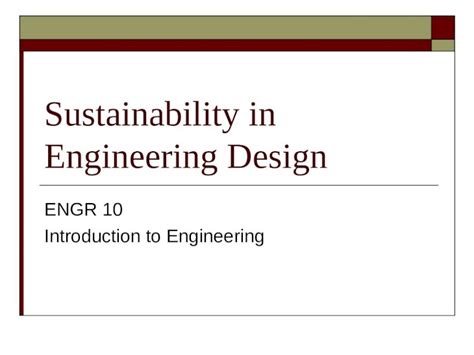 Ppt Sustainability In Engineering Design Dokumentips