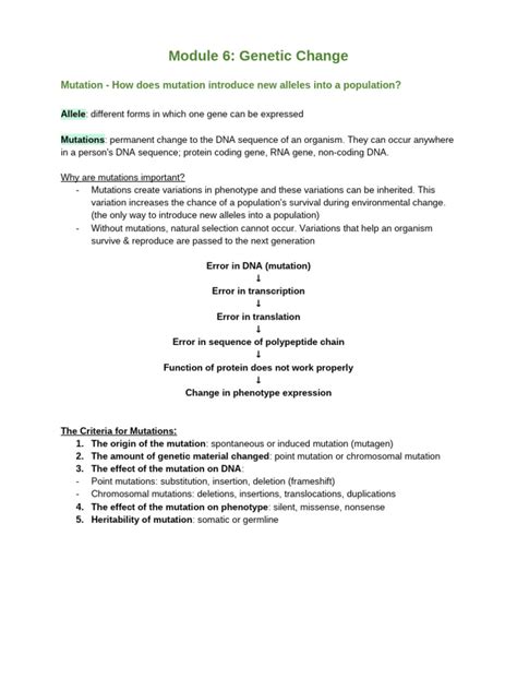 Bio Module 6 Pdf Mutation Genetic Engineering