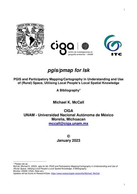 Pdf Pgispmap For Lsk Pgis And Participatory Mappingcartography In