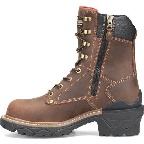 Carolina Mens Cardinal 8 Comp Toe Waterproof Side Zip Work Boot Bro