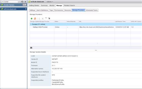 Data Center On Cloud VMware VASA NetApp Configuration Best Practices
