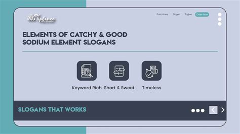 Sodium Element Slogans Taglines Tiplance