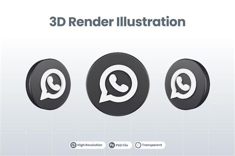 소셜 미디어 아이콘 Whatsapp 로고 절연 3d 렌더링 프리미엄 Psd 파일
