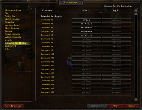 Extended Key Binding World Of Warcraft Addons Curseforge