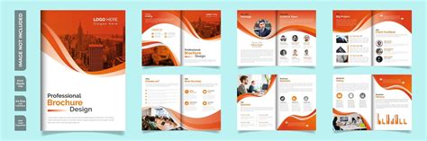 기업 이중 접기 브로셔 및 회사 프로필 연례 보고서 디자인 서식 파일 프리미엄 벡터