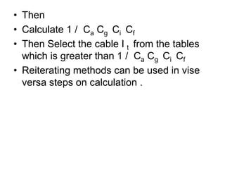 Sizing And Selection Of Cable Systems Ppt Technology Computing