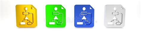 Colorful Tile Flowchart For Program Design Or Process Management Plan Icon Isolated On White