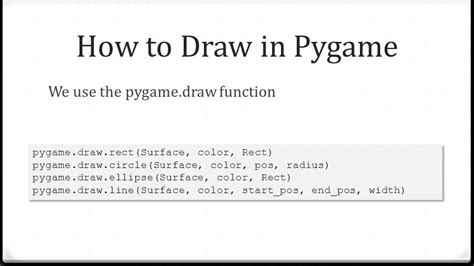 Intro To Pygame Lecture 05 What Is Pygame It Is A Set Of Python