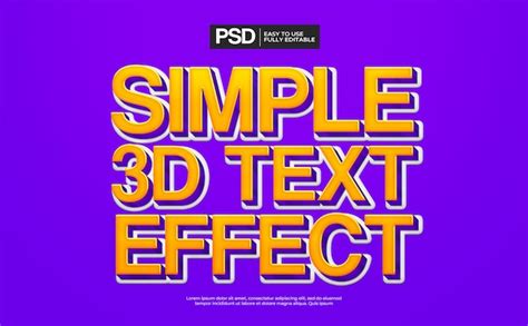 premium psd simple 3d text effect