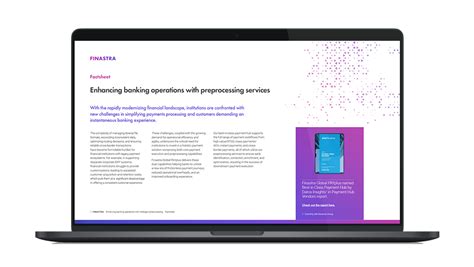 Enhancing Banking Operations With Preprocessing Services Finastra