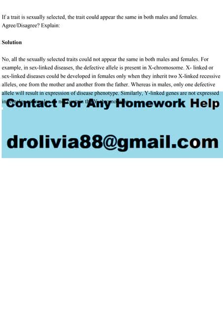 If A Trait Is Sexually Selected The Trait Could Appear The Same In Pdf