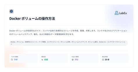 Docker ボリューム：コンテナ内の永続的なストレージのマスター Labex