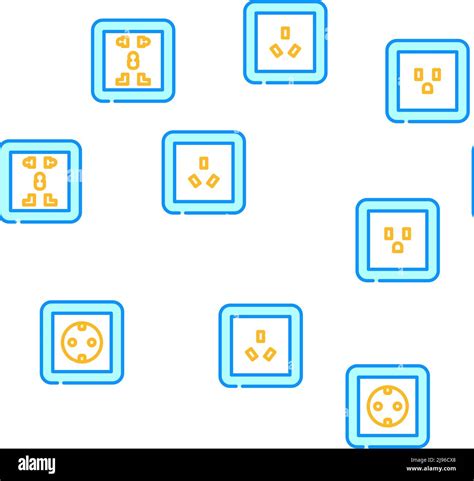 Socket Power Electrical Accessory Icons Set Vector Stock Vector Image