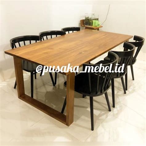 Jual Dining Set Meja Makan 6 Kursi Makan Minimalis Kayu Jati Modern