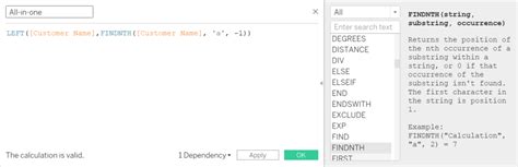 Tableau String Calculation Findnth Finding The Position Of A