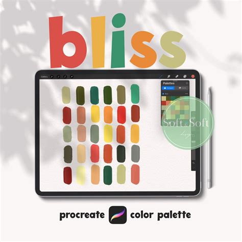 Boho Procreate Color Palette Bliss Color Palette Procreate Color Swatch Cozy Tones Color