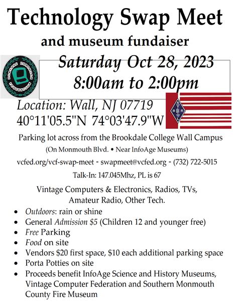 vintage computer federation technology swap meet sat oct 28th 8am to