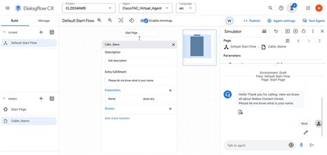 Configure Dialogflow Cx Virutal Agent Cisco