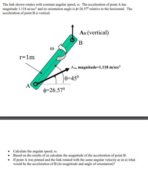 Solved The Link Shown Rotates With Constant Angular Speed Chegg