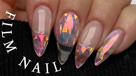투명한 필름지 네일연장🧊 얼음네일 셀프연장 셀프네일 Youtube