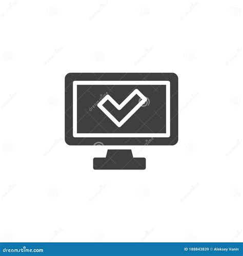 Computer Check Mark Vector Icon Stock Vector Illustration Of Screen Choice