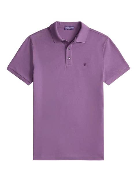Ralph Lauren Purple Label Logo Embroidered Polo Shirt Purple