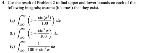 Solved 4 Use The Result Of Problem 2 To Find Upper And