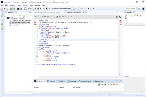 Adobe Coldfusion Builder 2018 Supported File Formats