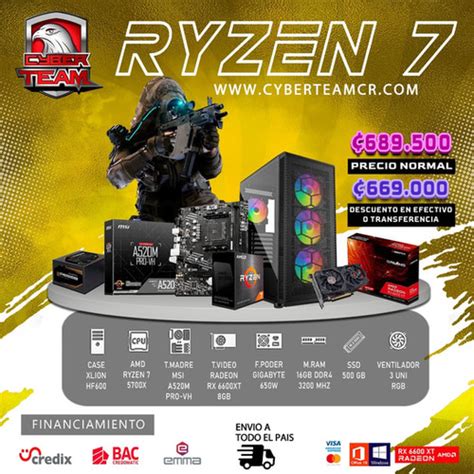 Computadora Amd Ryzen 7 5700x Rx 6600 8gb Cyberteam