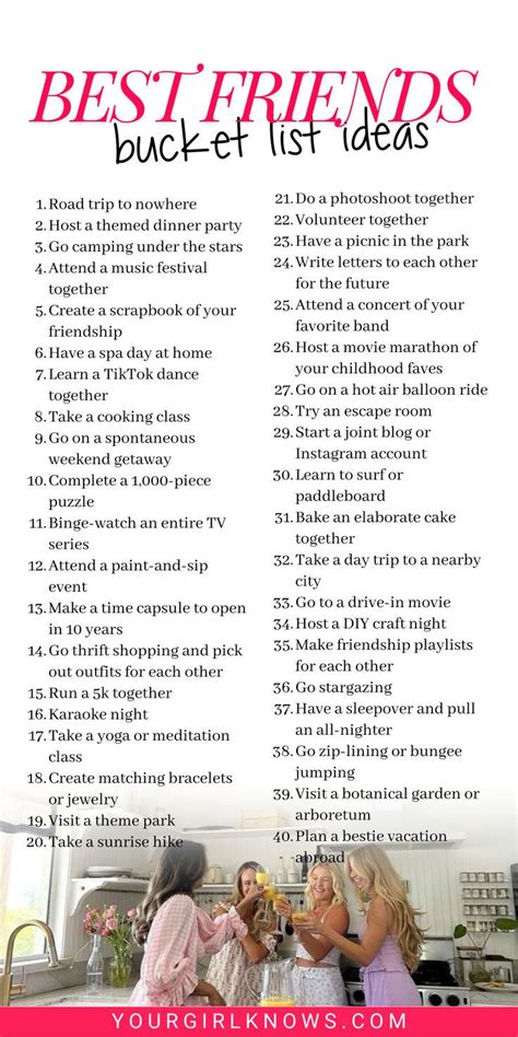 63 Best Friend Bucket List Ideas to Constantly Say ‘Best Day Ever ...