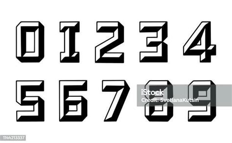 현대 숫자 3d 어떤 목적을 위한 훌륭한 디자인 휴일 배너에 대 한 템플릿입니다 고립 된 벡터 일러스트입니다 레트로 스타일입니다 3차원 형태에 대한 스톡 벡터 아트 및 기타