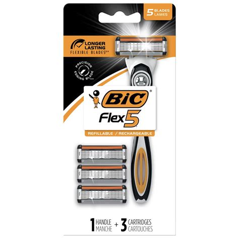 Bic Hybrid Flex 5 Blades Titanium Razor, 3 CT